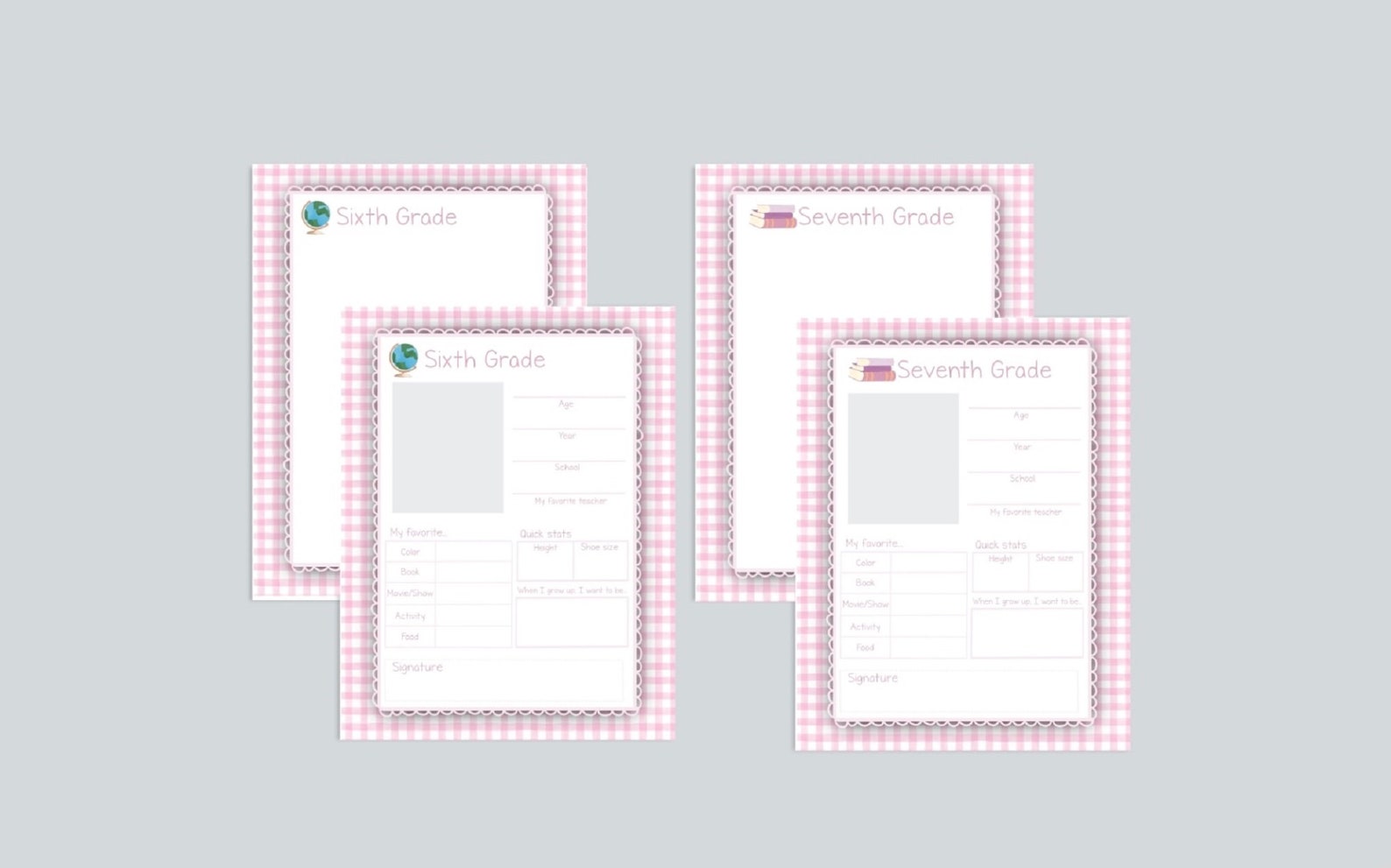 School Memory Book Printable School Scrapbook Pages - Etsy