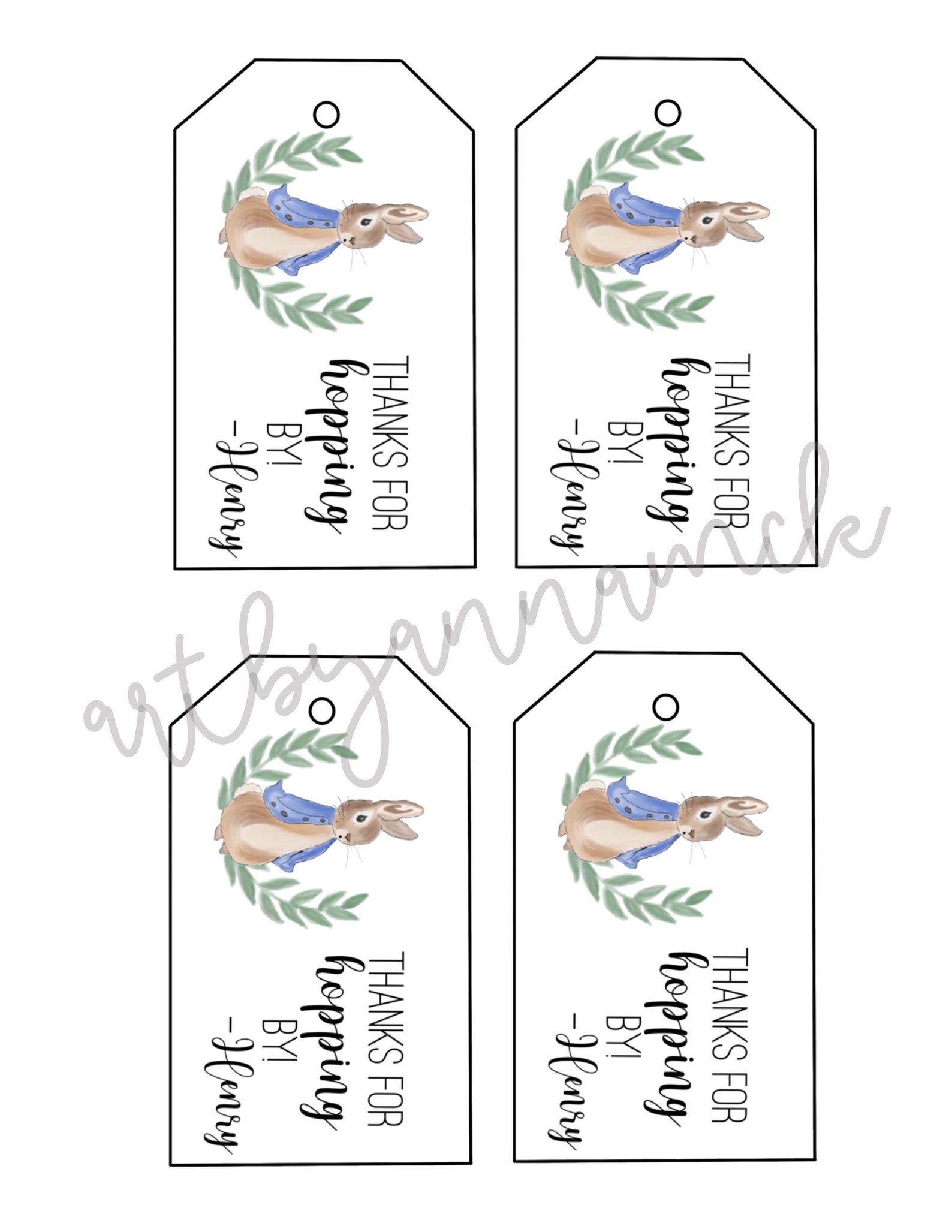 Peter Rabbit Birthday Favor Tags Printable Favor Tags | Etsy