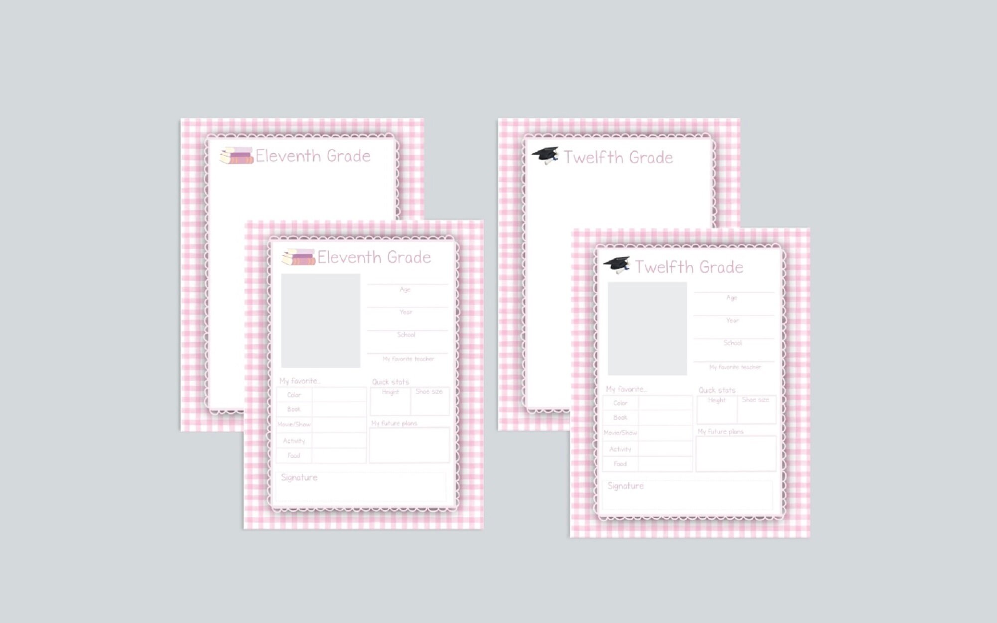 School Memory Book | Printable School Scrapbook Pages | Customizable ...