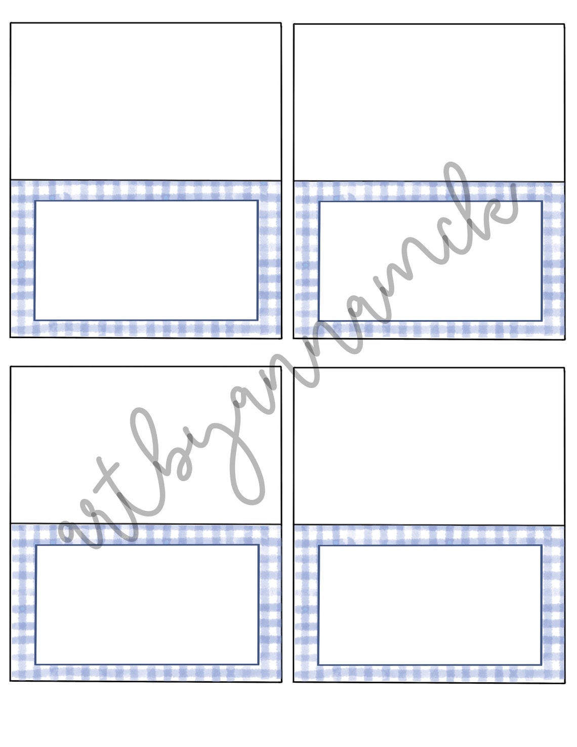 Blue Gingham Food Labels Food Tent Cards Birthday Party | Etsy