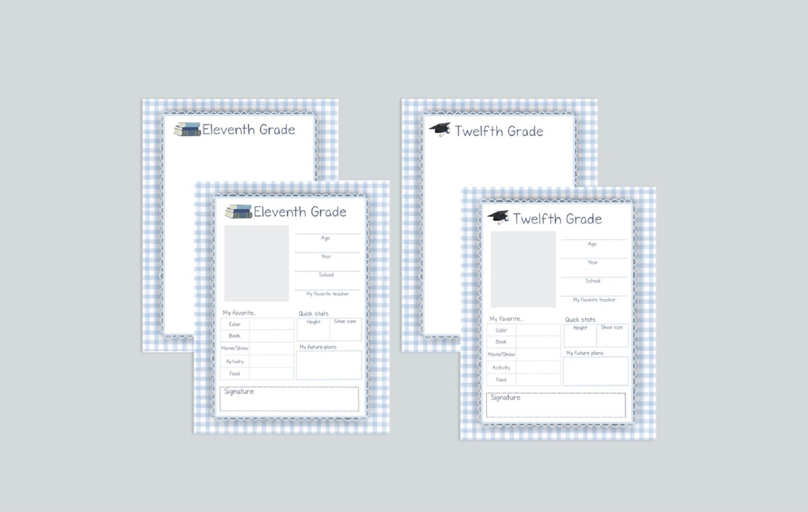 School Memory Book Printable School Scrapbook Pages - Etsy