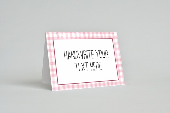 Pink gingham food labels food tent cards birthday party | Etsy