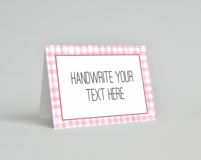 Pink Gingham Food Labels Food Tent Cards Birthday Party Place Cards ...