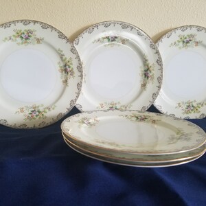 Vintage 1930s Meito China Set of 6 Porcelain Salad Plates, Mei83 ...