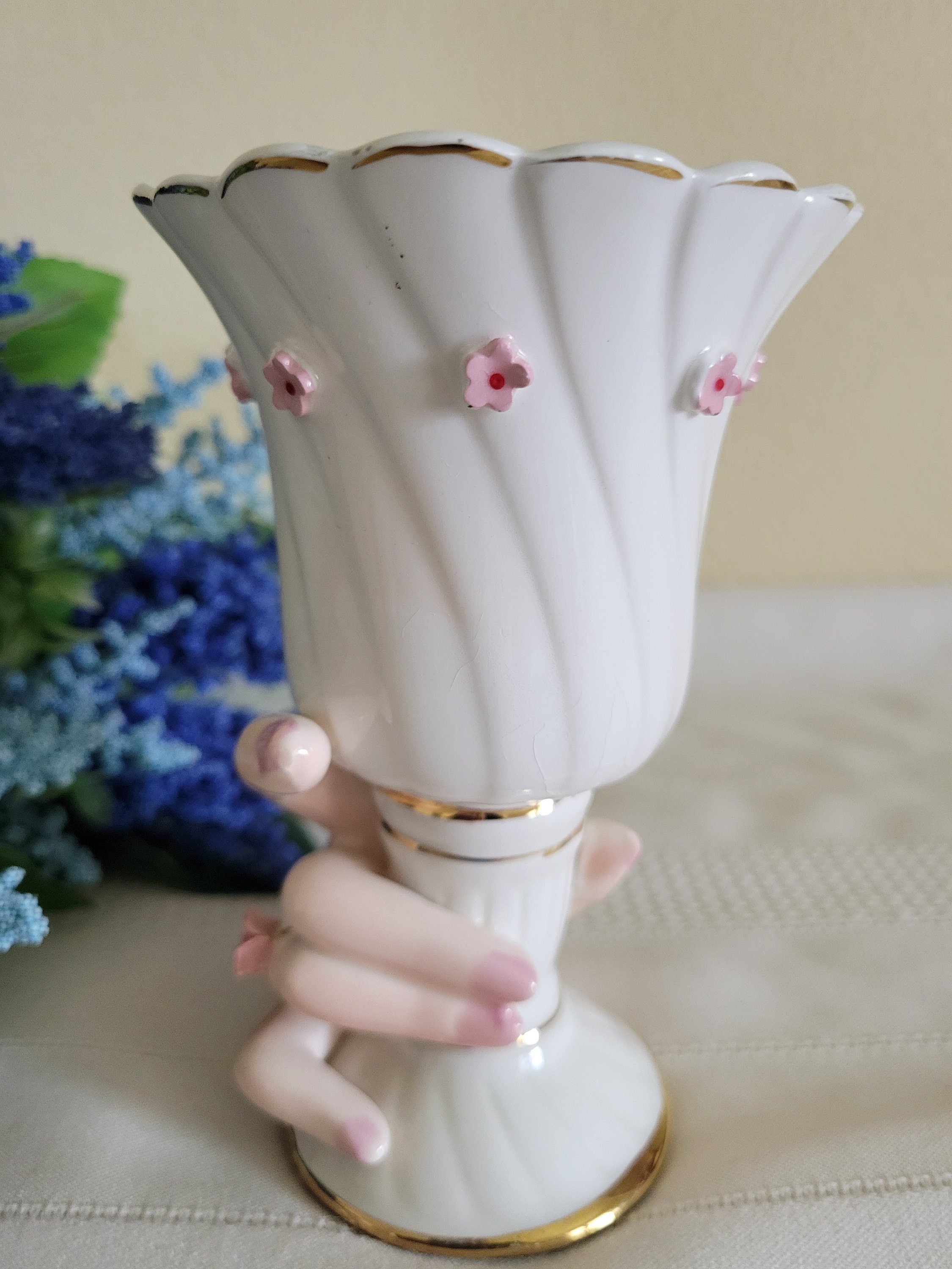 Vintage Signed Napco Hand Vase With Goblet 1962 Hand Painted | Etsy