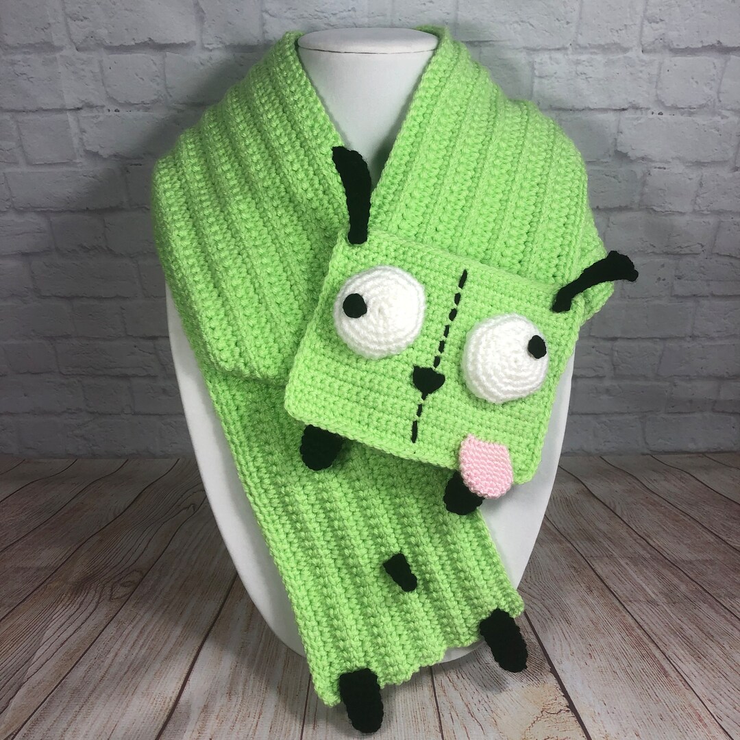 Gir From Invader Zim Hand Crochet Fan Art Scarf - Etsy