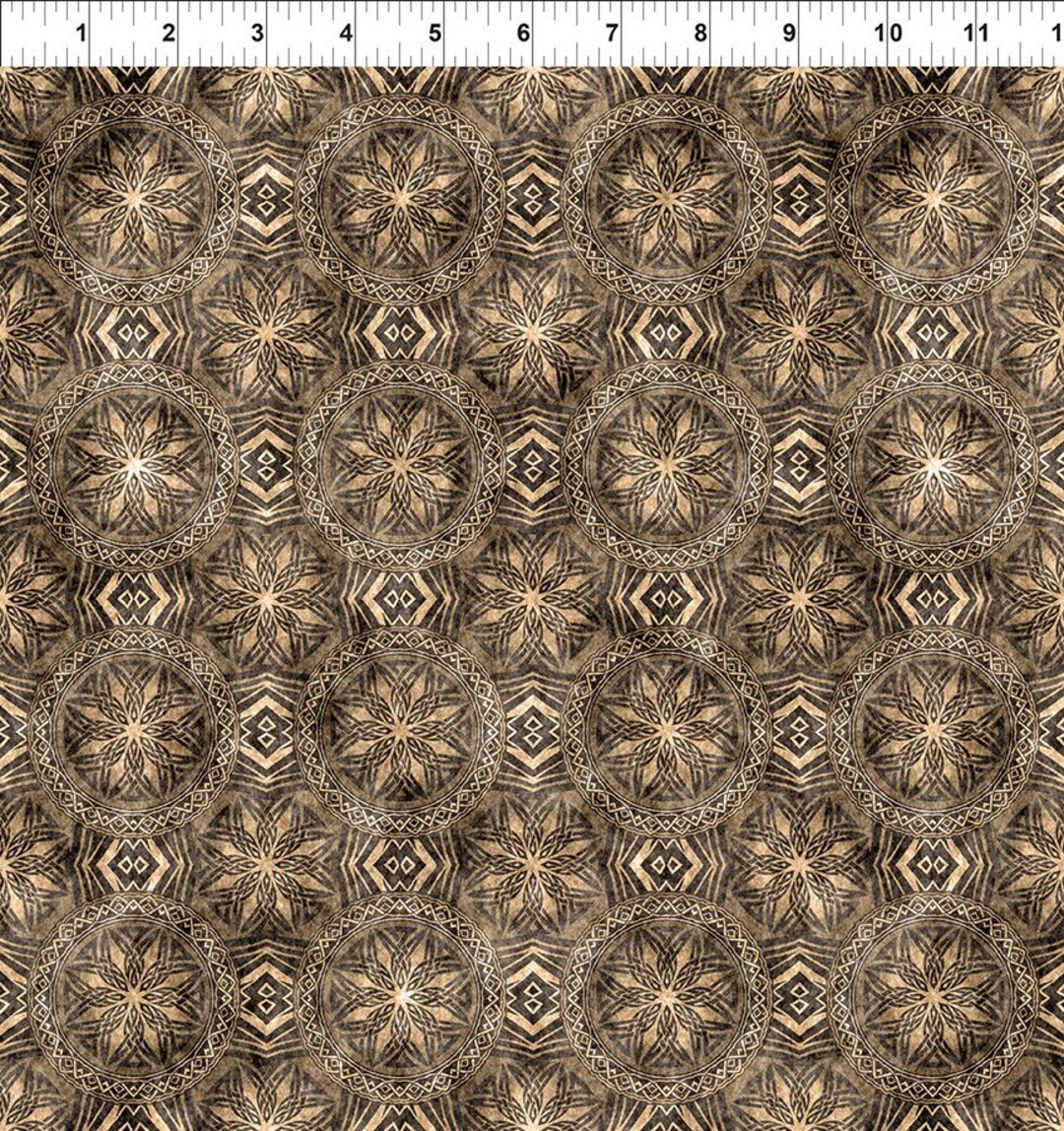 Beige Emblems Cotton Fabric by the Yard - Dragons "the Ancients ...