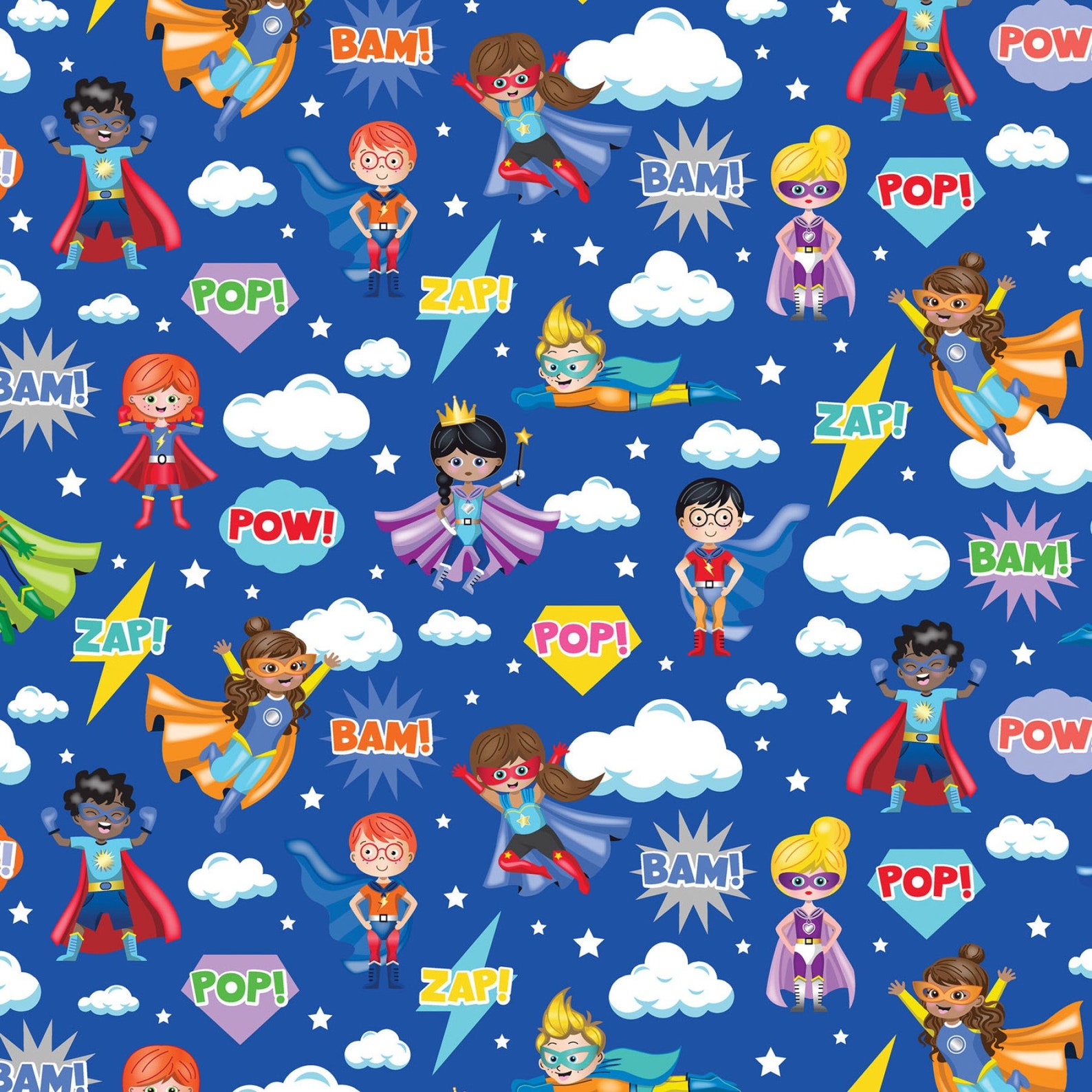 Super Heros Royal Fabric by the Yard - My Hero Collection - Kanvas ...