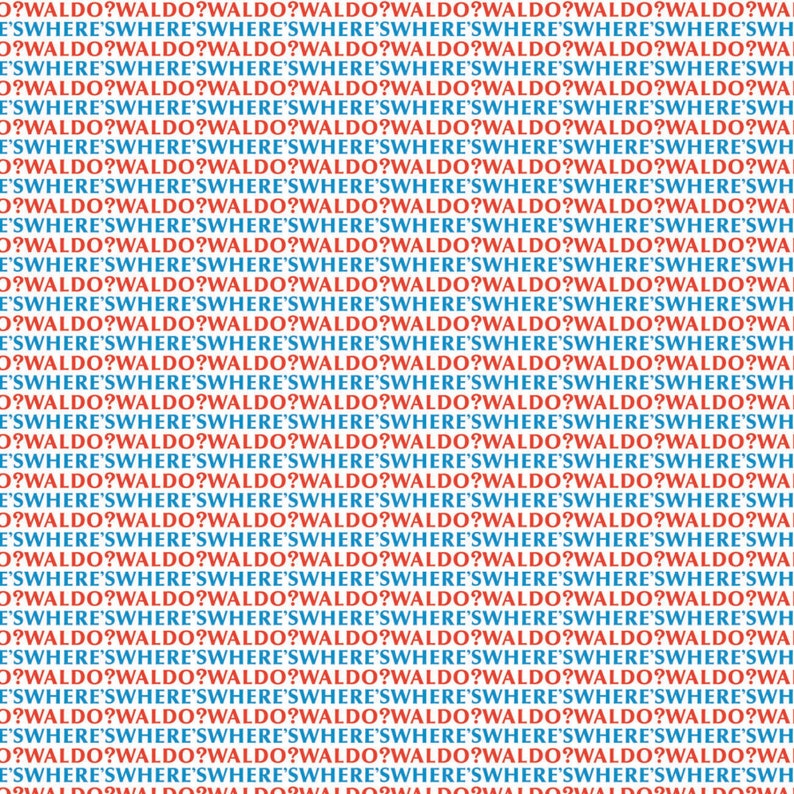 Waldo Editorial Cotton Fabric by the Yard Where's Waldo Collection Camelot 96180110-01 - Etsy