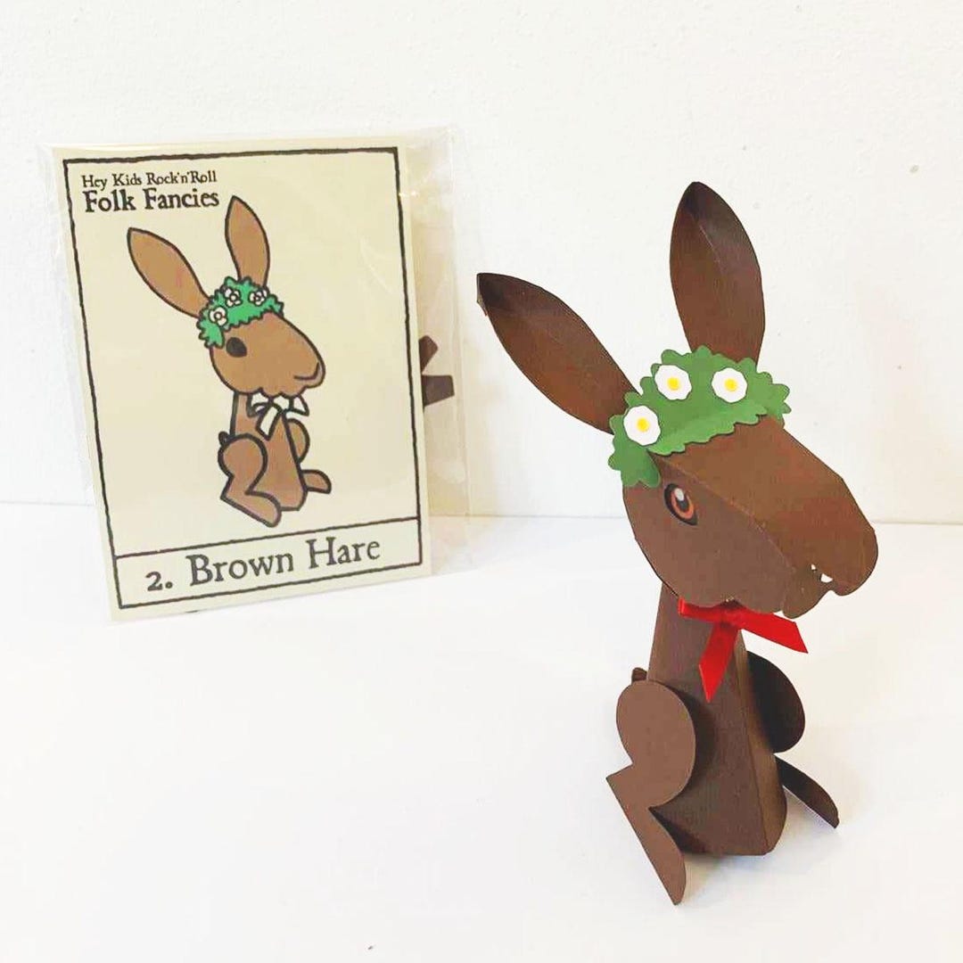 Brown March Hare Folk Fancy - Papercraft D.I.Y Model Kit (beltane ...