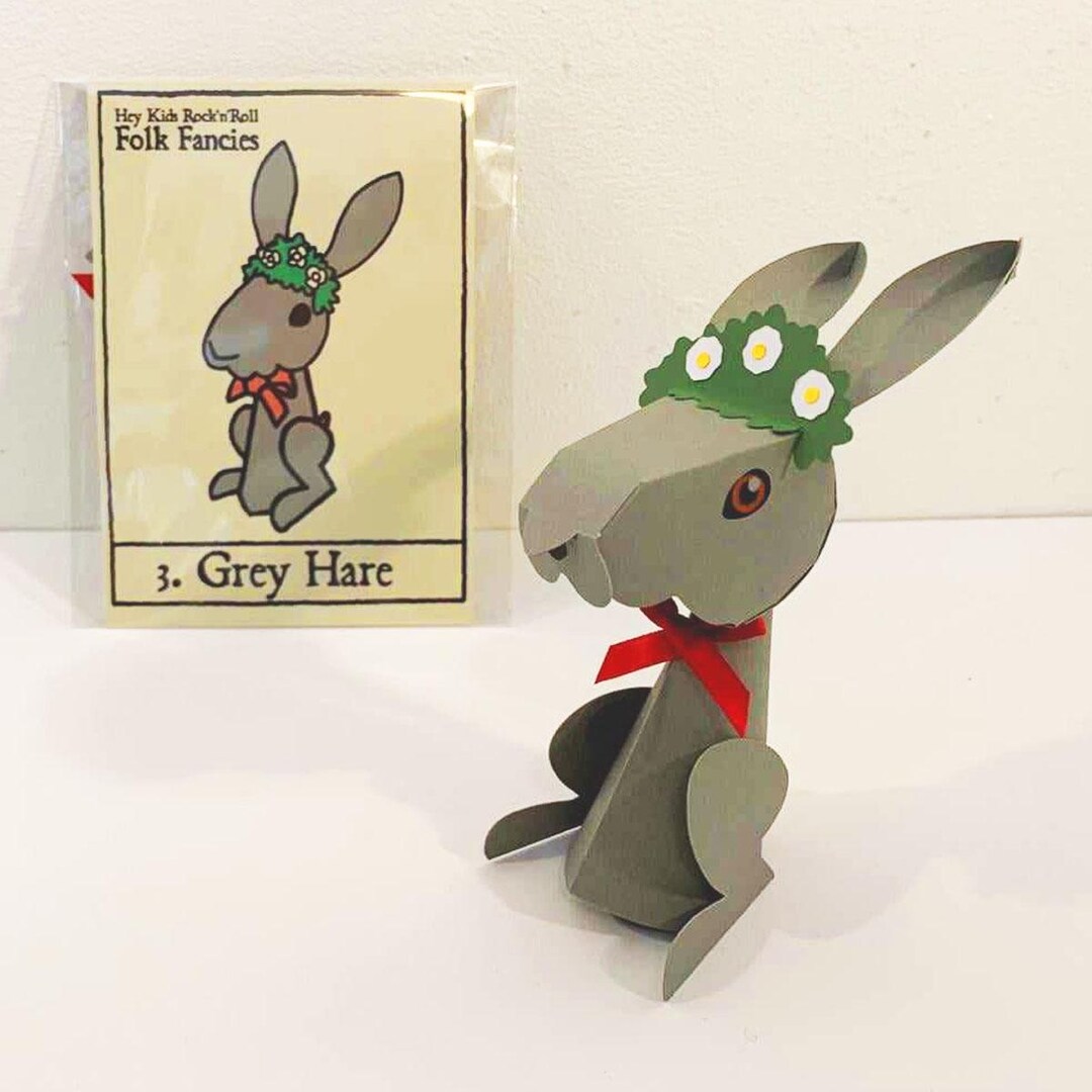 Grey Hare Folk Fancy Papercraft D.I.Y Model Kit moon Hare, Witch's ...