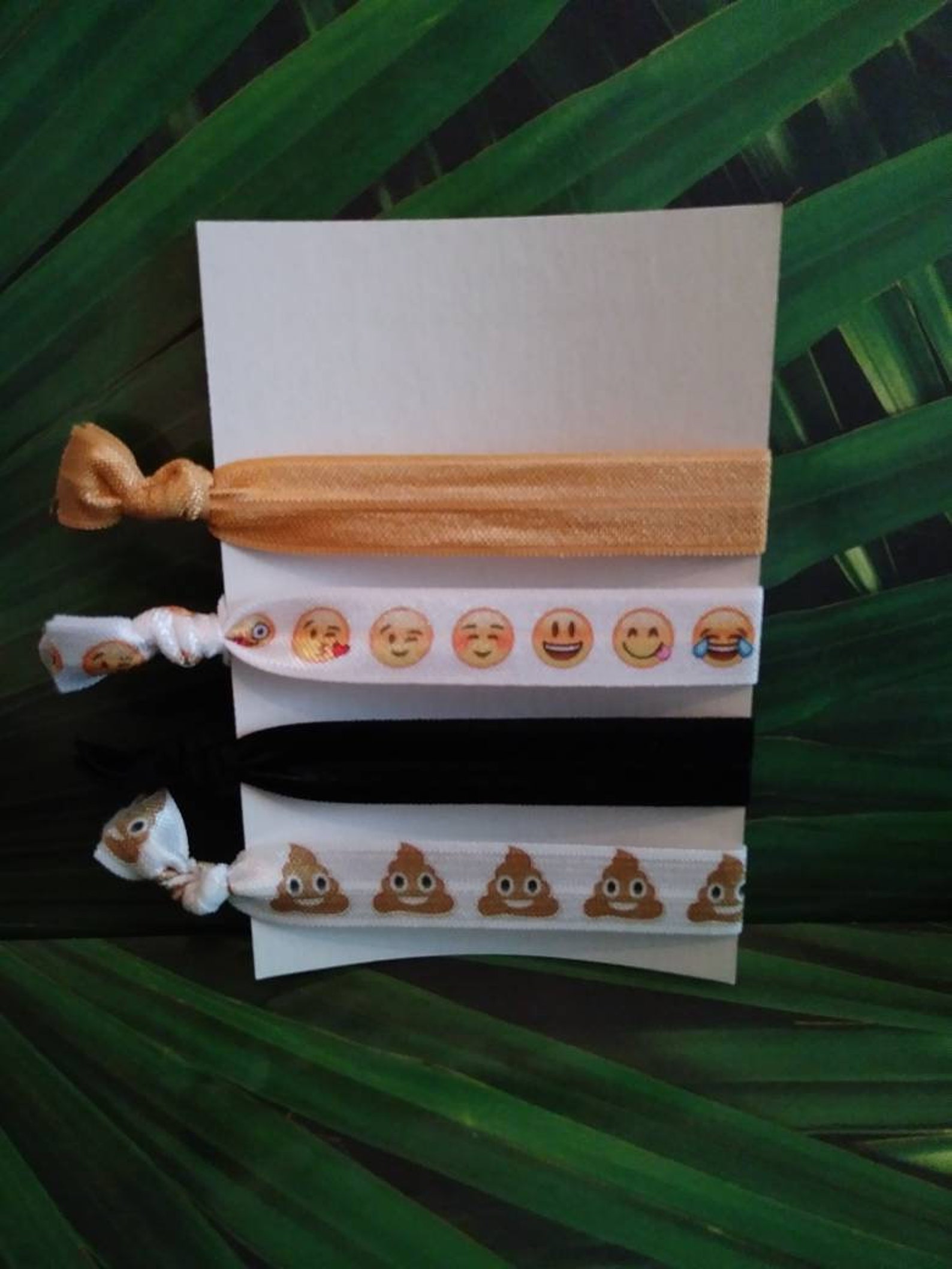 Emojis Poop Smiley Faces Elastic Hair Ties Set / Funny / Cartoon ...