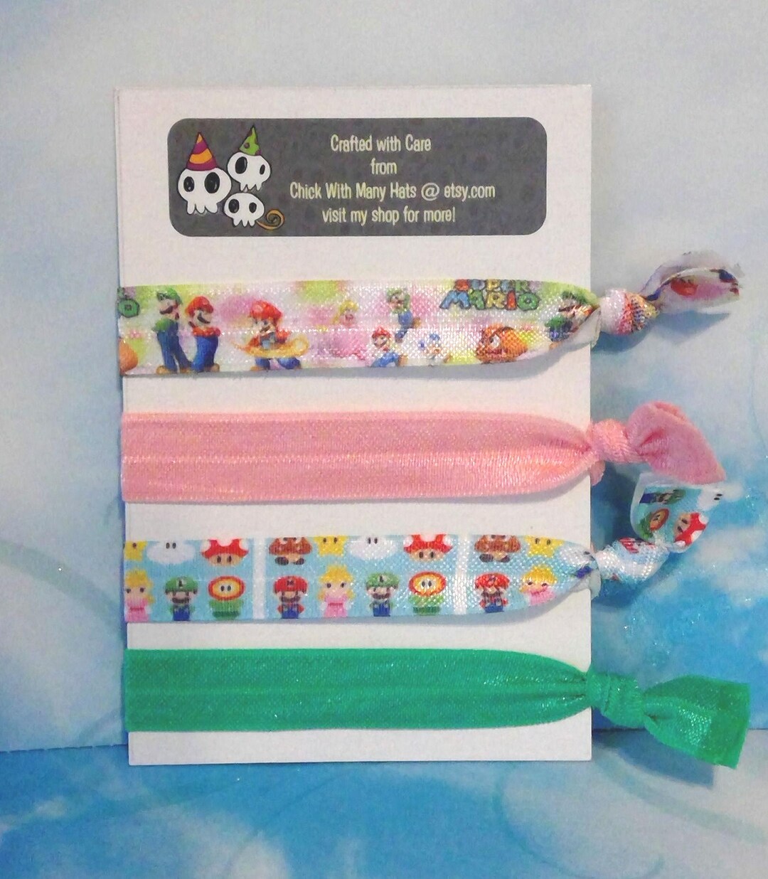 Super Mario Bros. Inspired Elastic Hair Ties Set / Mario Kart / Theme ...