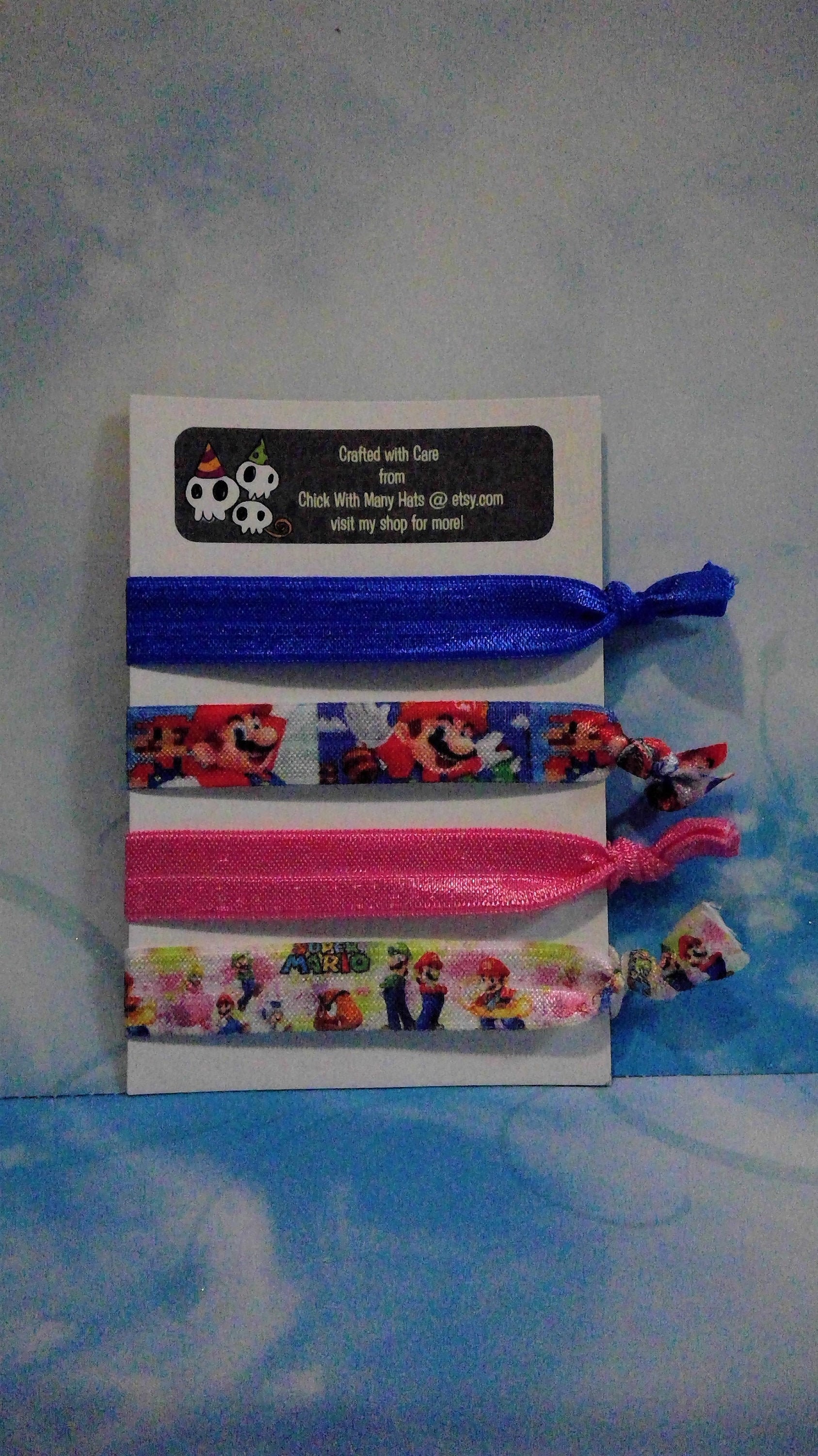 Super Mario Bros. Inspired Elastic Hair Ties Set / Mario Kart - Etsy