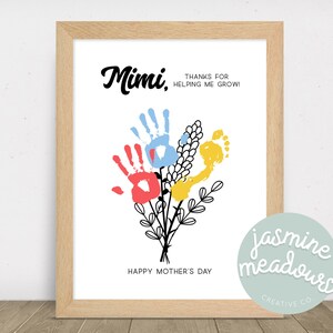 Mother’s Day Handprint Craft Printable | Mom, Mimi, Nana, Gigi, Grandma ...