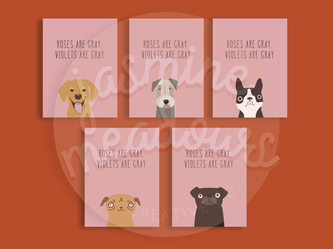 Dog Breeds Valentine Cards Printable | Download & Print - Etsy