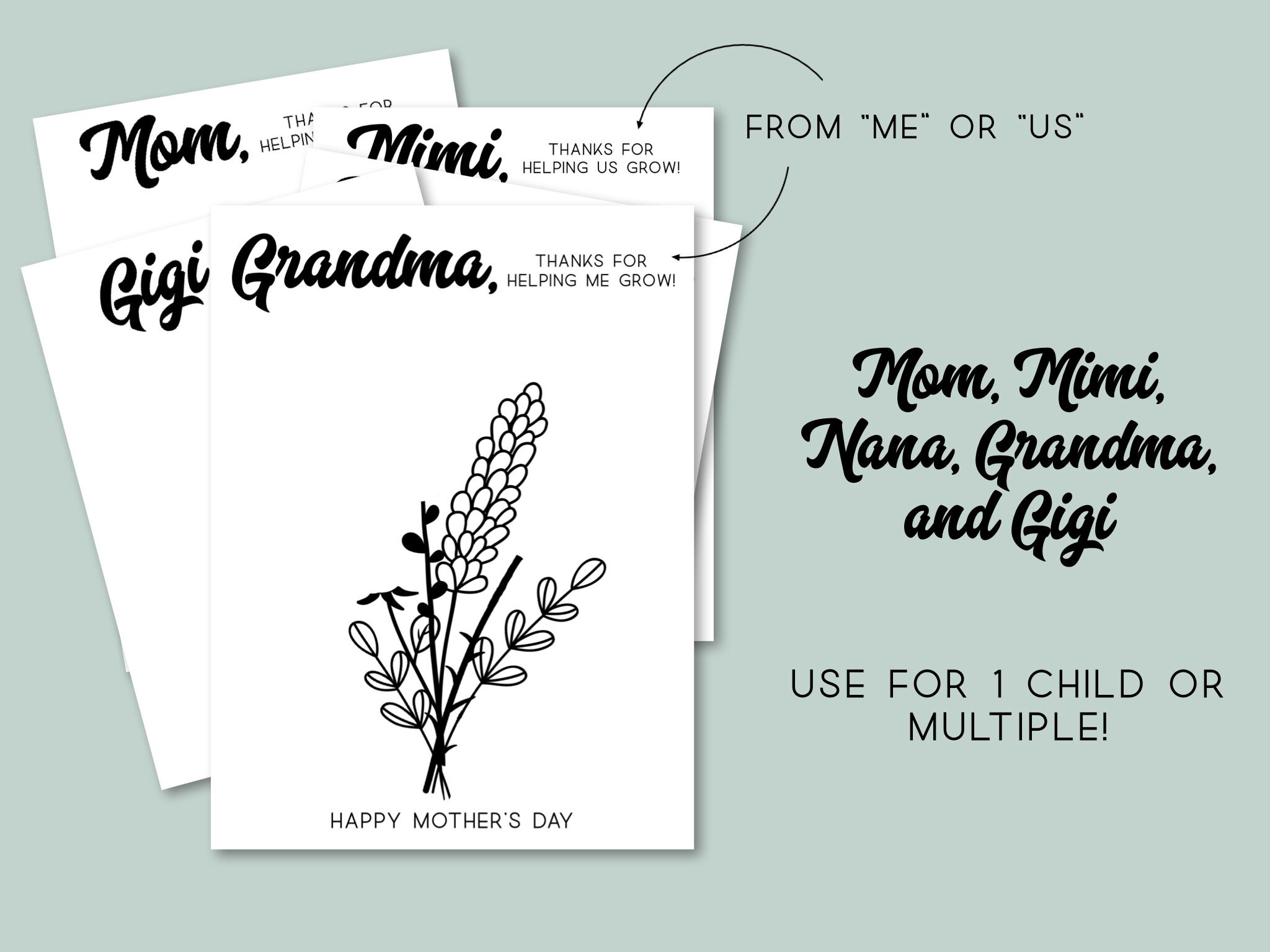 Mother’s Day Handprint Craft Printable | Mom, Mimi, Nana, Gigi, Grandma ...