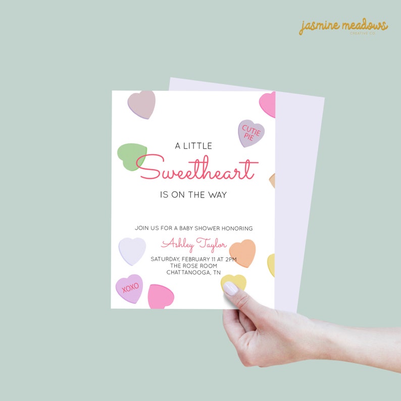 Candy Hearts Baby Shower Invitation E-invite Downloadable - Etsy
