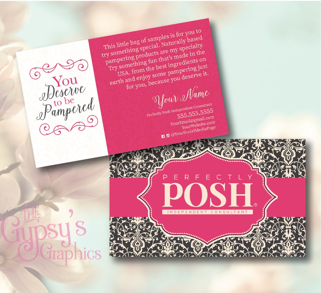 Perfectly Posh Sample Cards, Demask, Marketing Materials, Custom Made ...