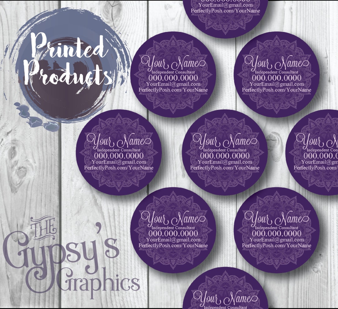 Printed Envelope Seals, Purple Reign Circular Labels, Sample Labels ...