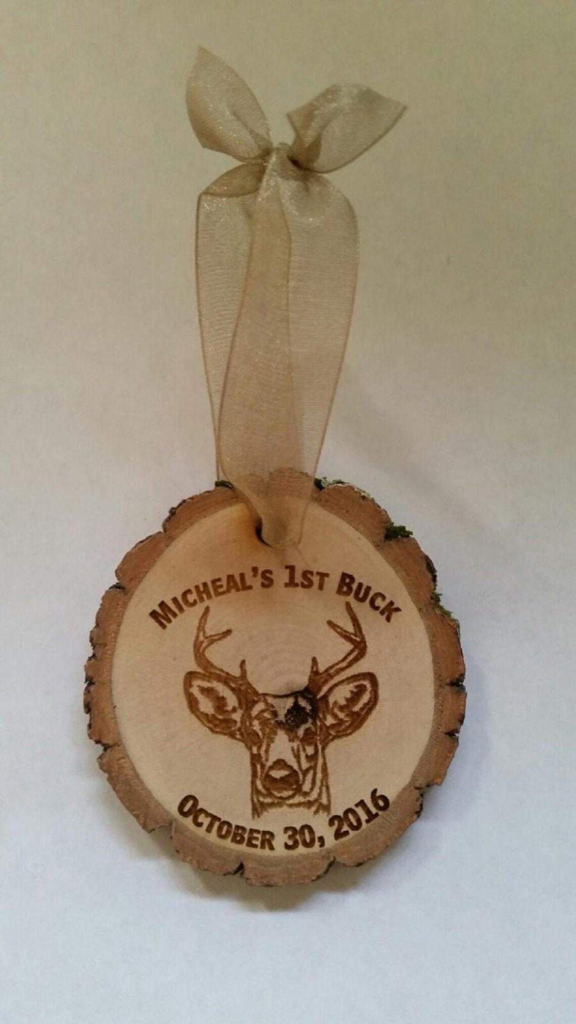 Personalized Wood Buck Deer Christmas Ornament With Name and Date Cabin ...