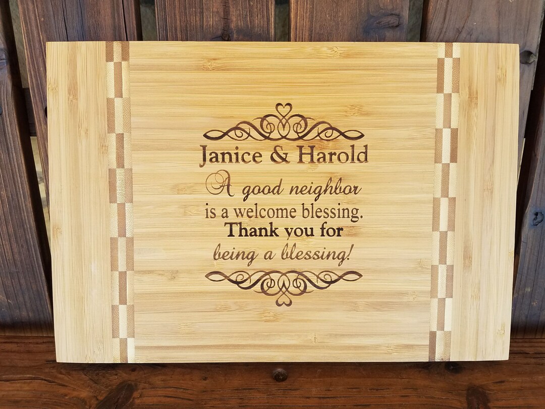 Neighbors Gift Personalized Neighbors Names Cutting Board Kitchen ...