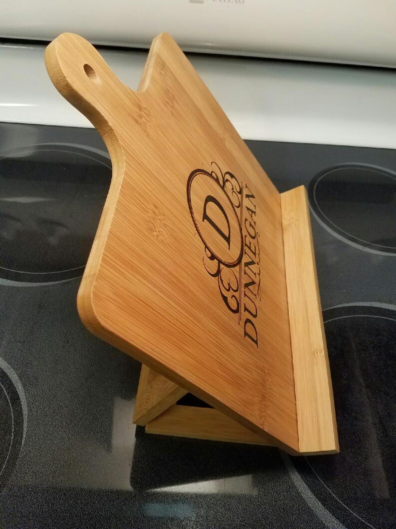 Personalized Engraved Chef Easel Recipe Book Stand Cutting Board ...