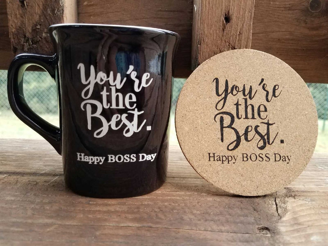 Boss Day Gift Set You're the Best Happy Boss Day Black Coffee Mug With ...