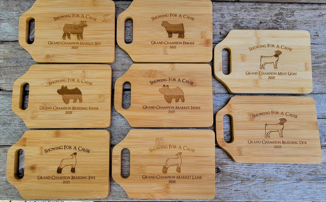 Livestock Show Award Showmanship Award Custom Cutting Board Stock Show ...