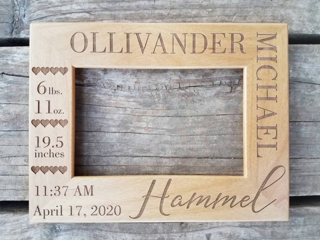 Personalized Newborn Baby Picture Frame Welcome Congratulations Gift to ...