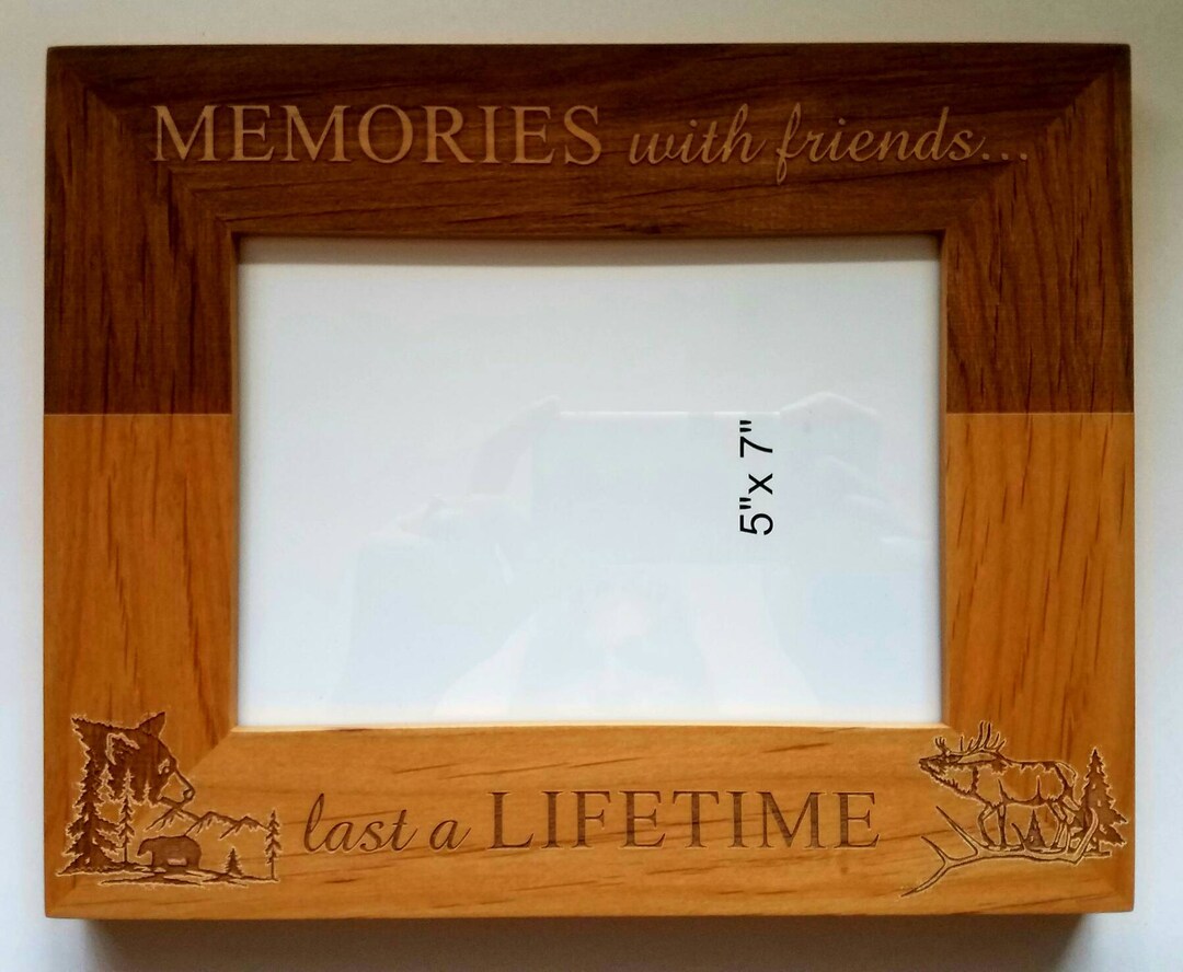 Memories With Friends Last a Lifetime Laser Engraved Alder Wood Picture ...