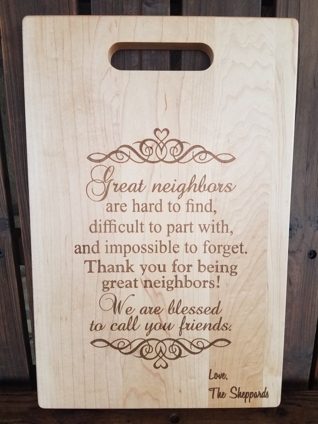 Neighbors Gift Personalized Family Lastname and Saying Cutting Board ...
