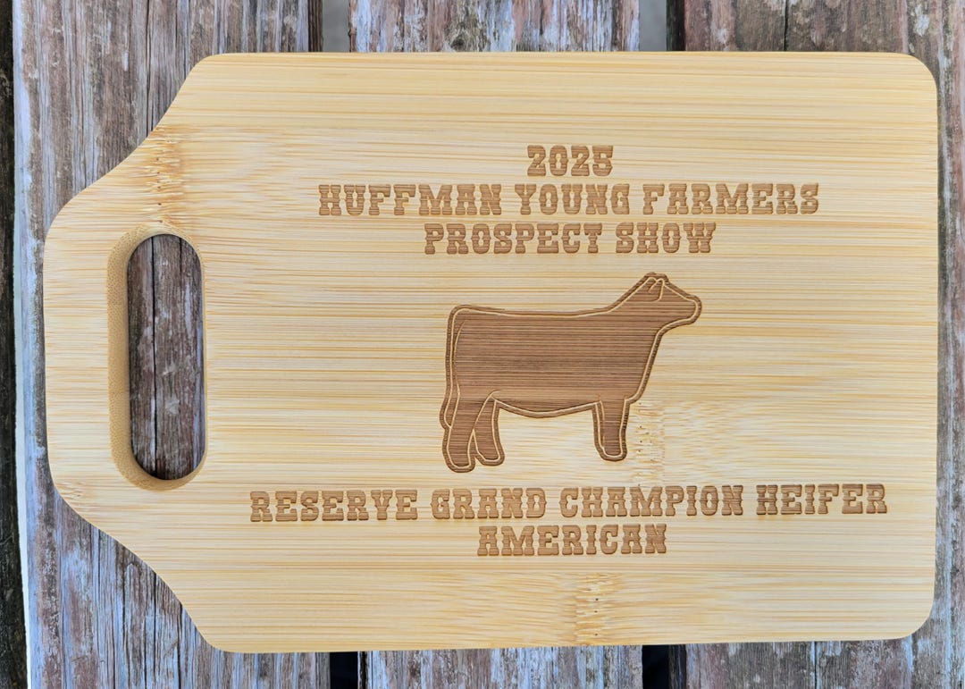 Livestock Showmanship Award Custom Cutting Board Heifer Showmanship ...