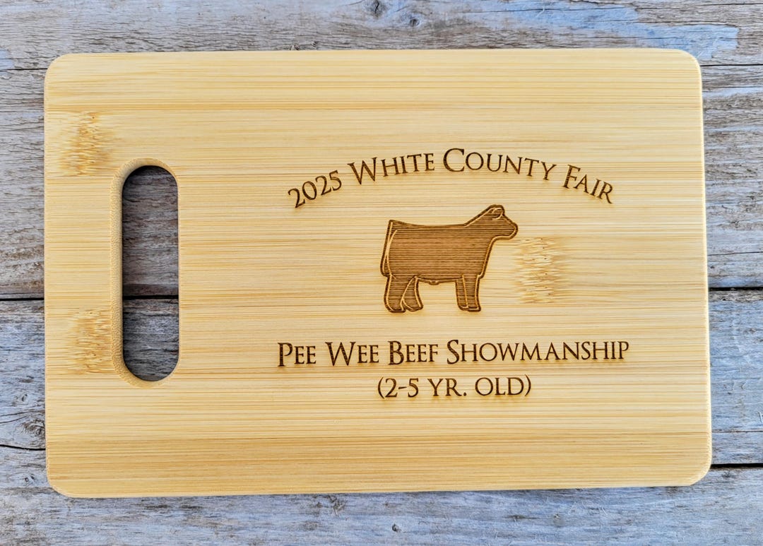 Beef Cattle Showmanship Award Personalized Cutting Board Livestock Show ...