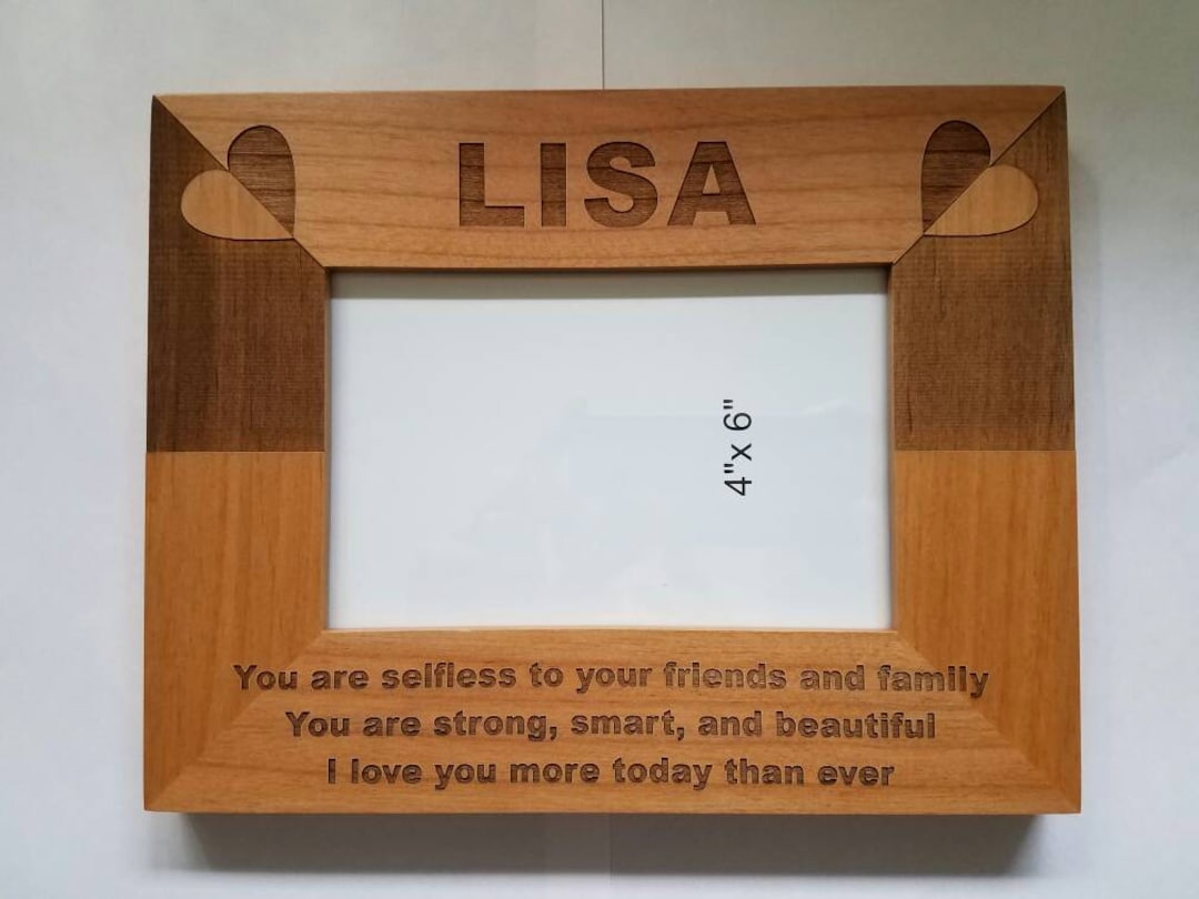 Personalized Laser Engraved Alder Wood Picture Frame Friend Happy ...