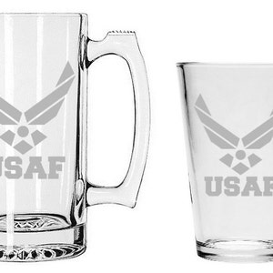 US Air Force USAF Etched Mug Glass Beer Growler - Etsy