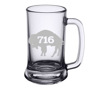 Buffalo 716 Hand-etched Glassware - Mug - Glass - Beer - Growler - Etsy
