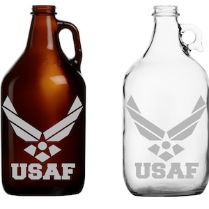 US Air Force USAF Etched Mug Glass Beer Growler - Etsy