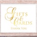 Card and Gift Sign, Gold Wedding Signs, Birthday Party Signage for ...