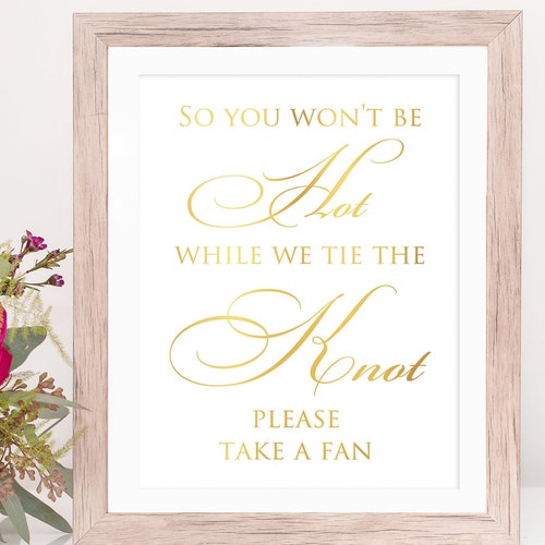 Wedding Fan Wedding Sign Unframed Gold Foil Print Wedding - Etsy