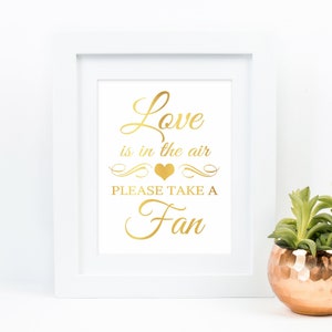 Custom Wedding Fan Wedding Sign, Unframed Gold Foil Print, Wedding ...