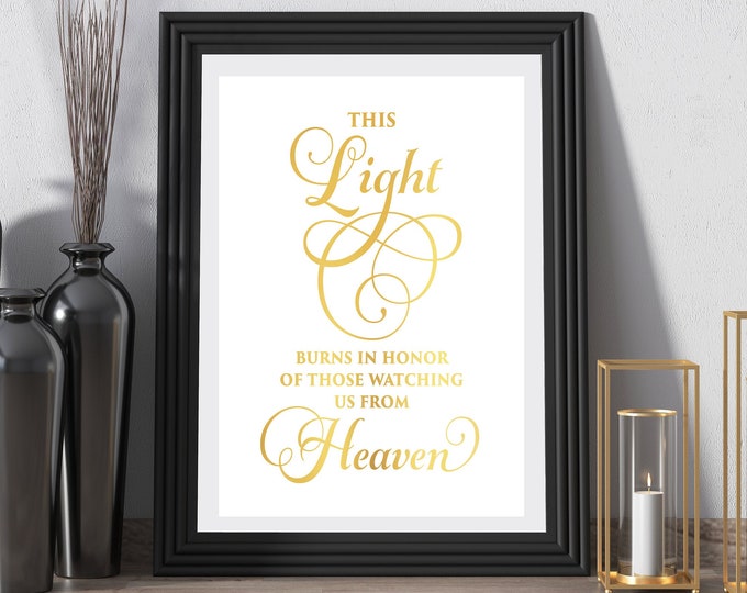 This Light Burns, in Honor Loving Memory Forever in Our Hearts, Gold ...