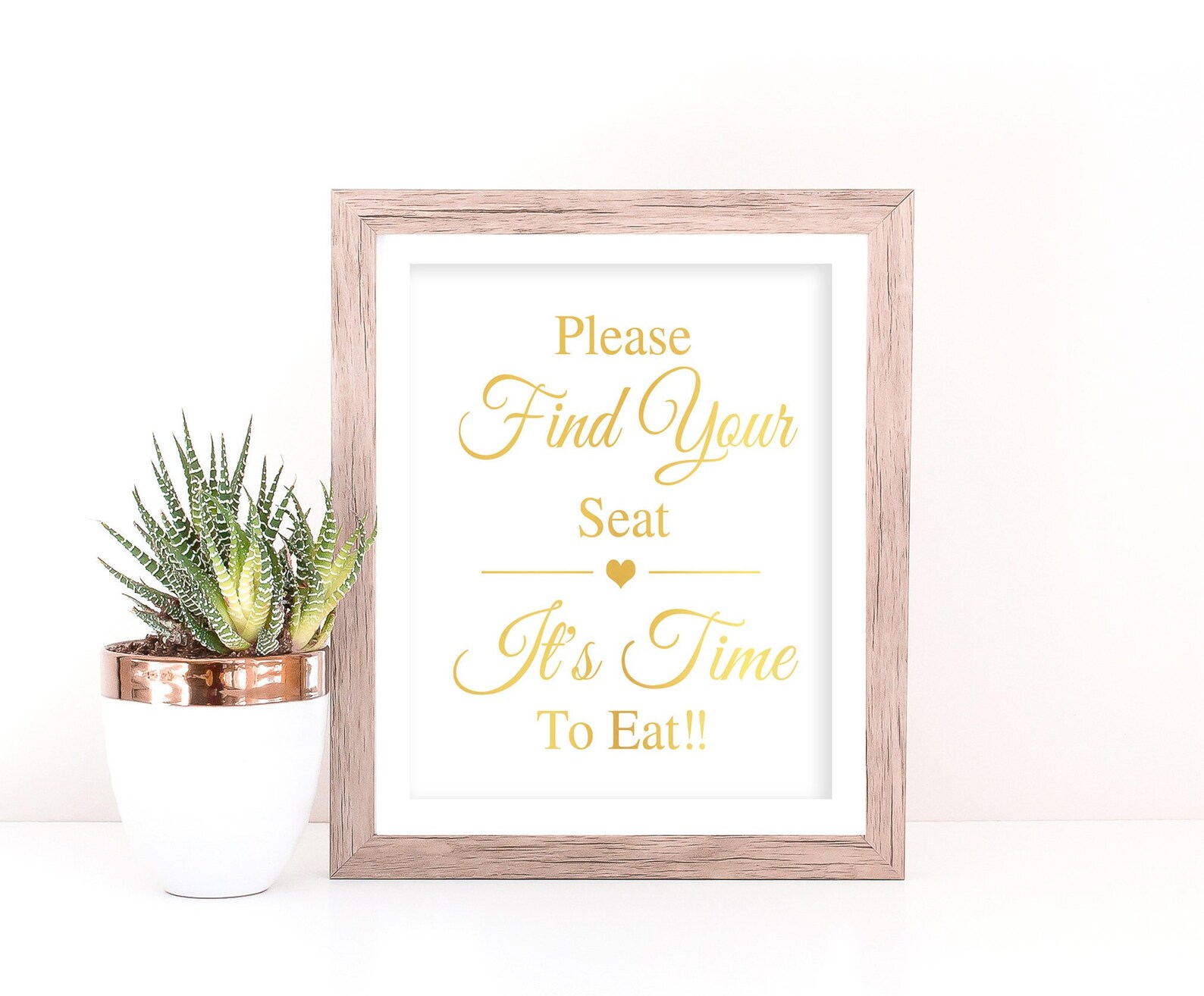 Please Find Your Seat It's Time to Eat Sign Gold Foil - Etsy