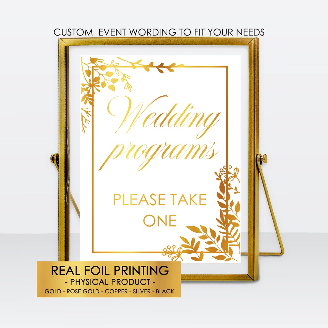 Wedding Programs Sign, Ceremony Sign, Welcome Table Sign, Wedding Decor ...