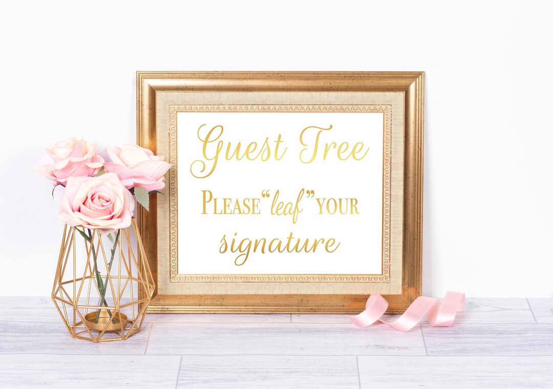 Fingerprint Tree Guest Book Sign Wedding Signage, Thumbprint Guestbook ...
