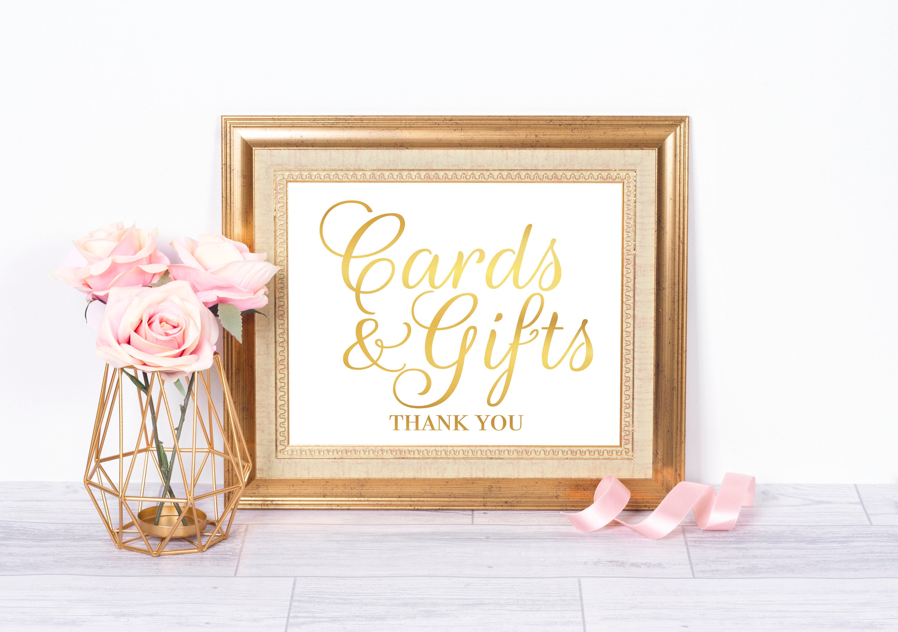 Cards And Gifts Sign Gold Foil Wedding Signage Birthday Party | Etsy