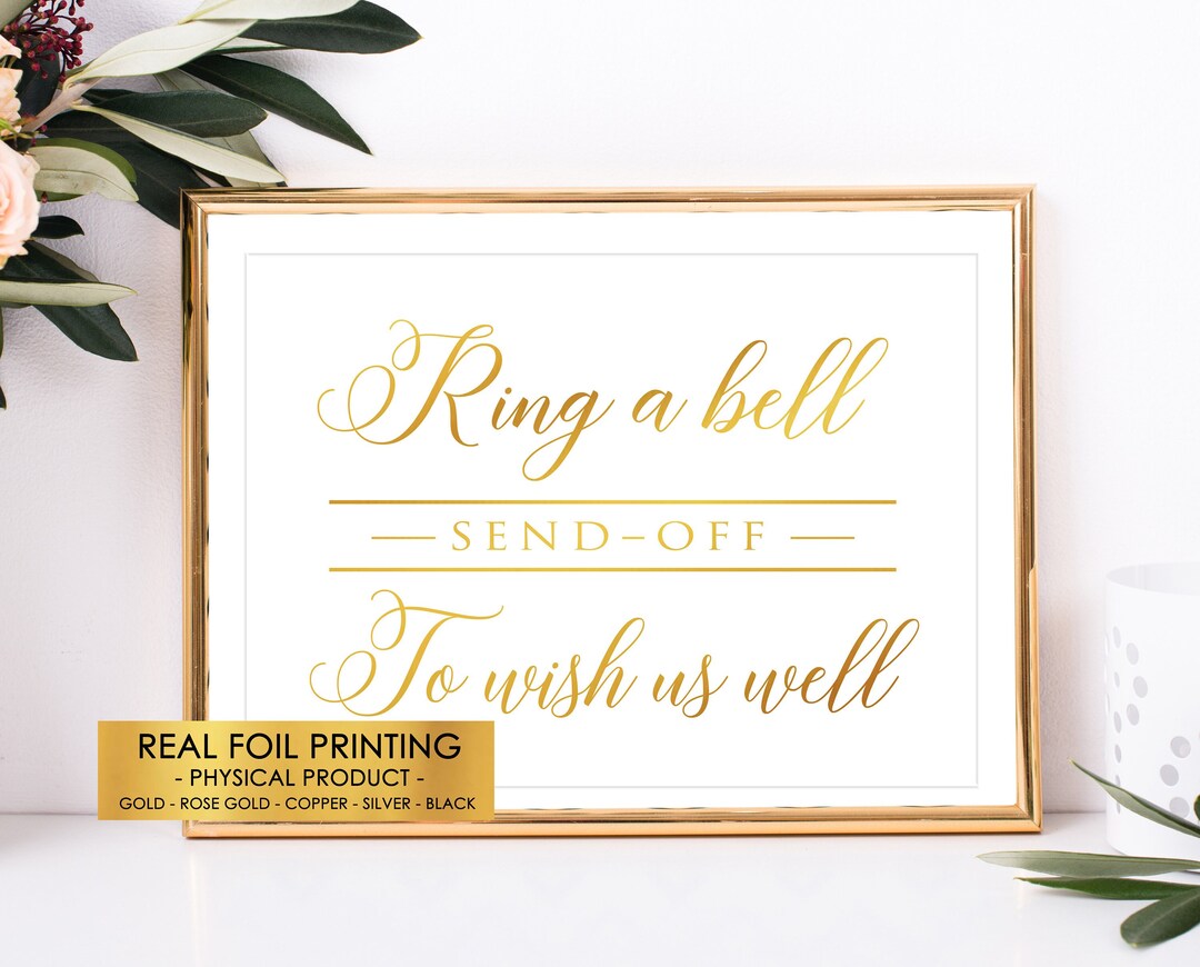 Ring A Bell Send off Print, Gold Foil Print, to Wish Us Well Wedding ...