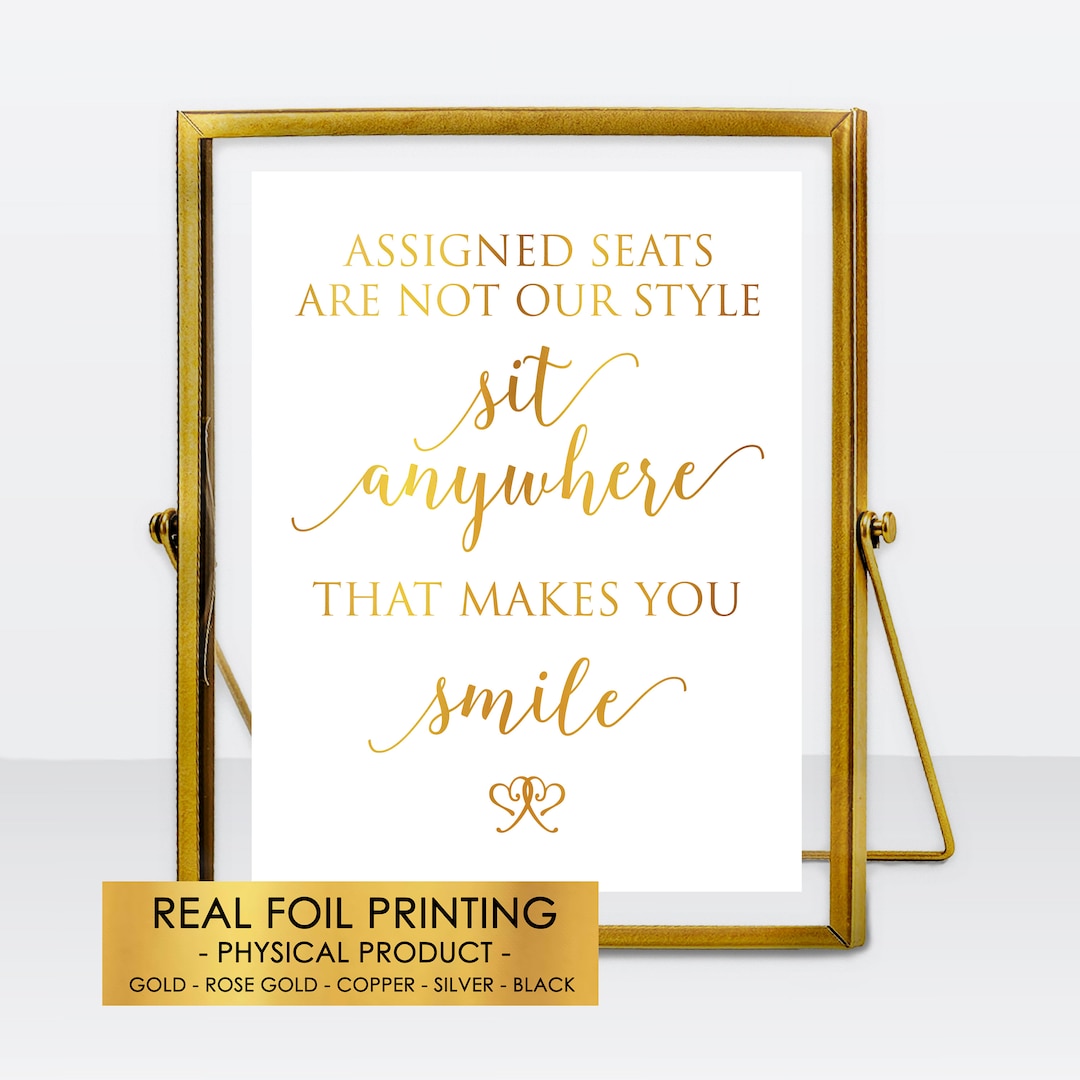 Open Seating Wedding, Sit Anywhere Sign, Ceremony Greeting Decor, Pick ...