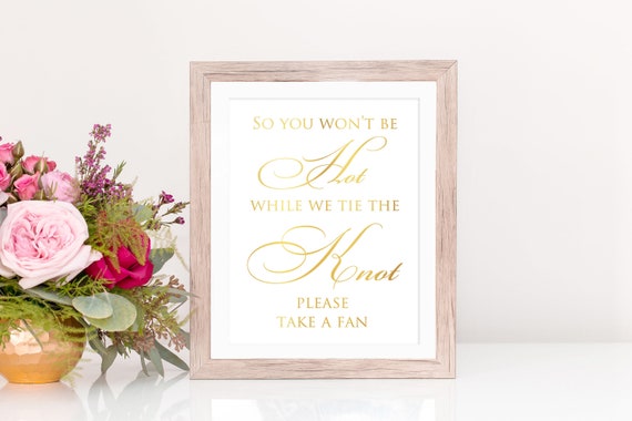 Wedding Fan Wedding Sign Unframed Gold Foil Print Wedding | Etsy