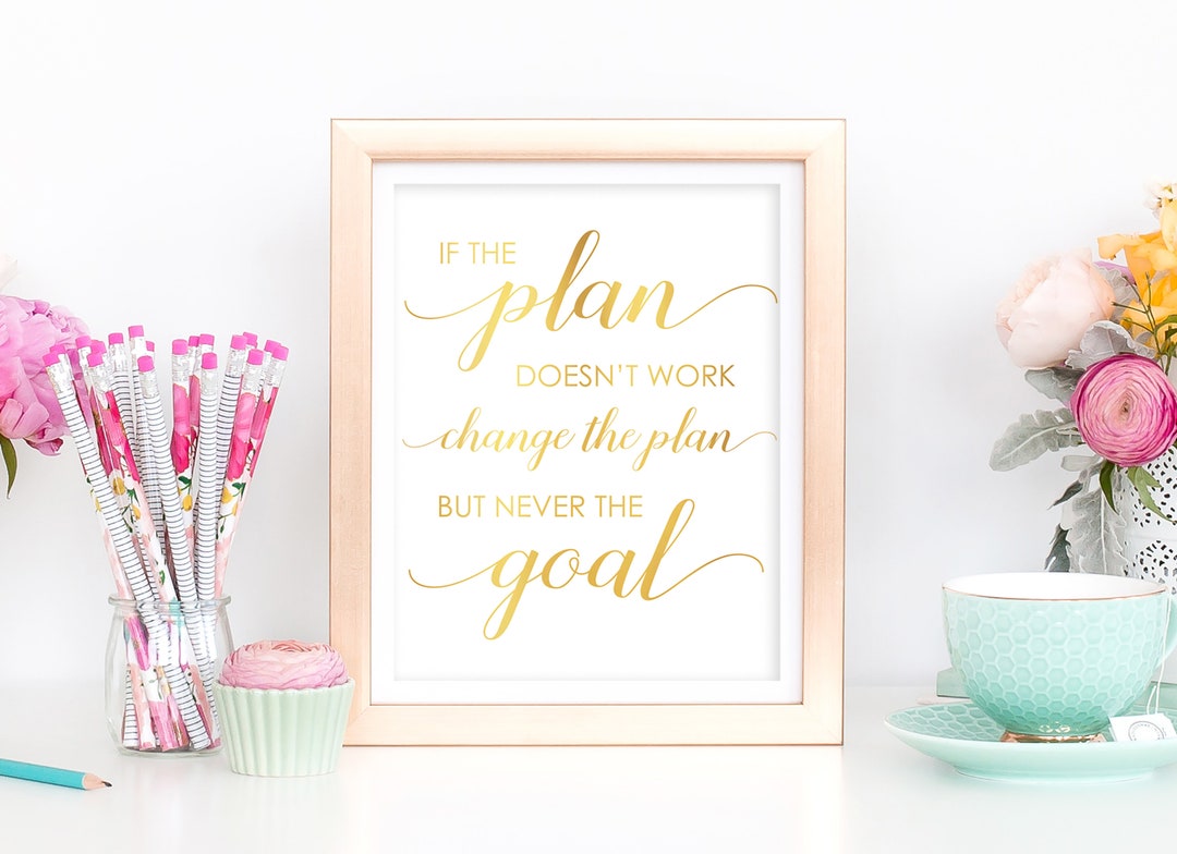 Gold Foil Motivational Quotes About Life, Inspirational Wall Art ...